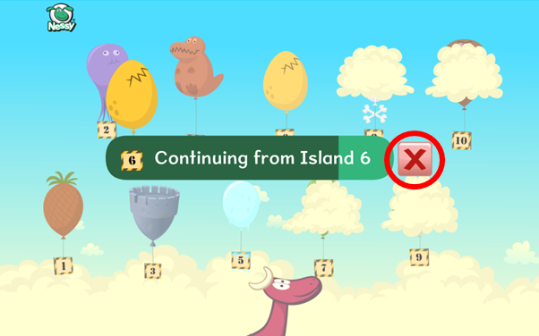 How to select a previous level in the Nessy Challenge? – Nessy